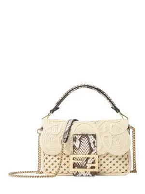FENDI Fendi Baguette® Mini Ribbon Bag With Doily Embroidery